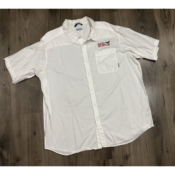 Columbia | Shirts | Sail Boston Columbia Button Down Short Sleeve Shirt ...
